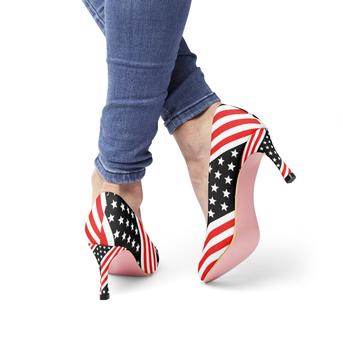 American Flag Kitten Heels